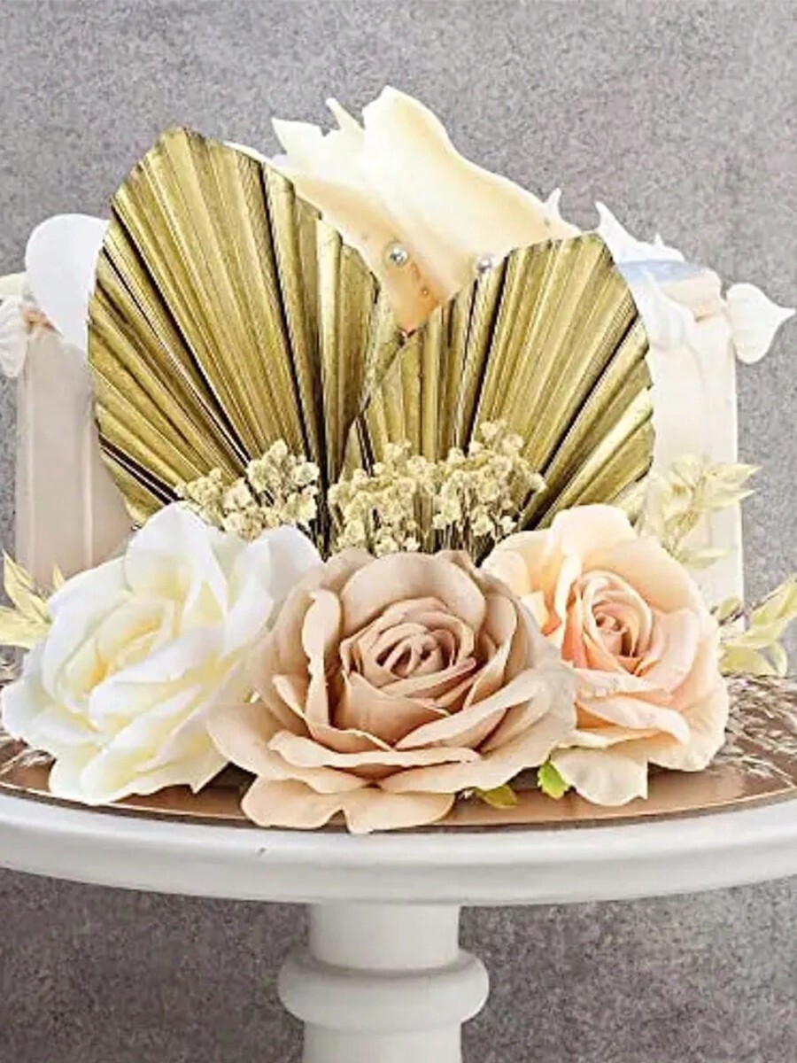 1 set Boho Cake Topper Decorations Vintage Artificial Rose Flowers ...