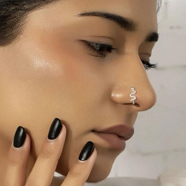 1pc Fashionable Sweet Personalized Non-piercing U-shaped Snake Shaped ...