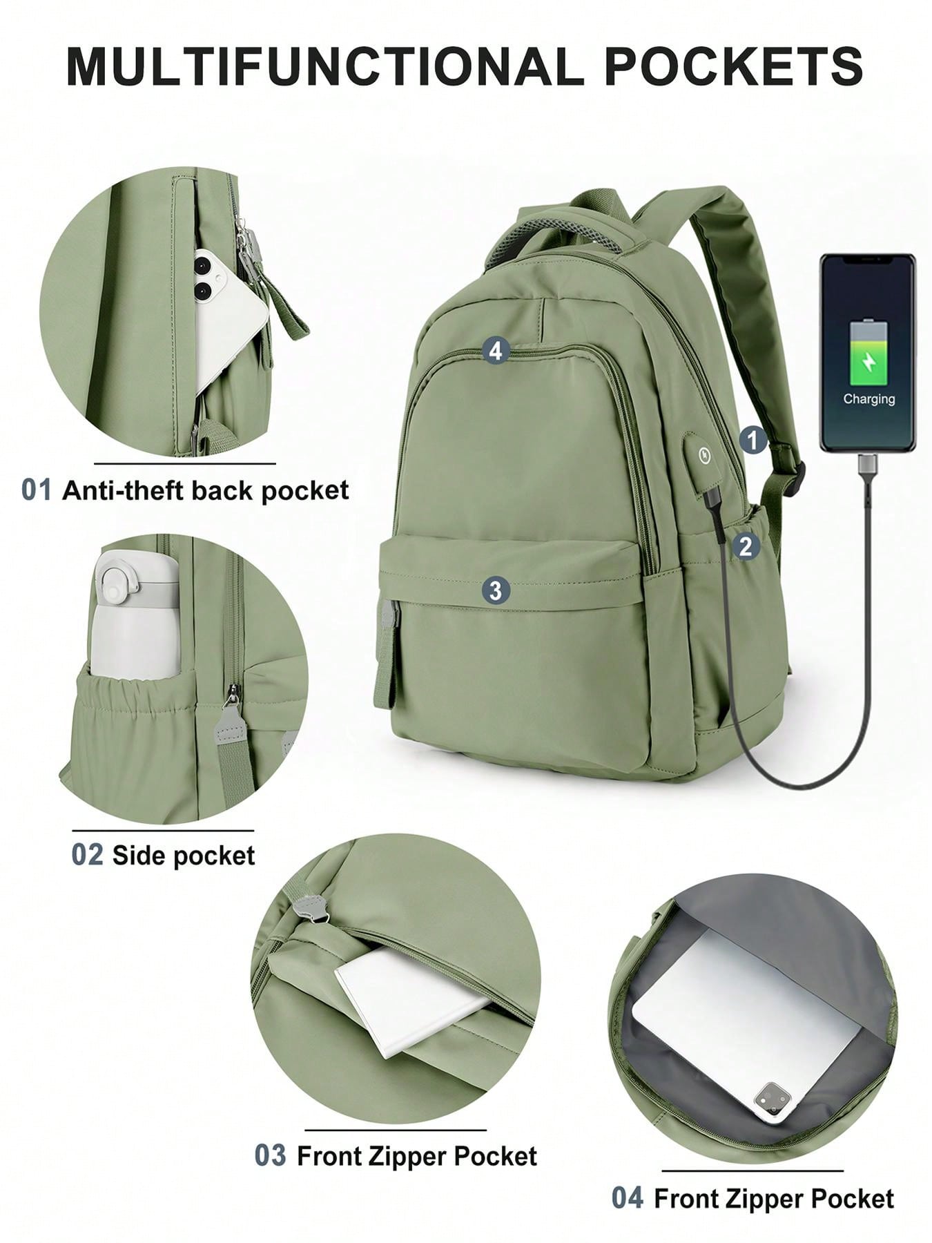 Backpack Men's Simple All-In-One Large Capacity Computer Travel ...