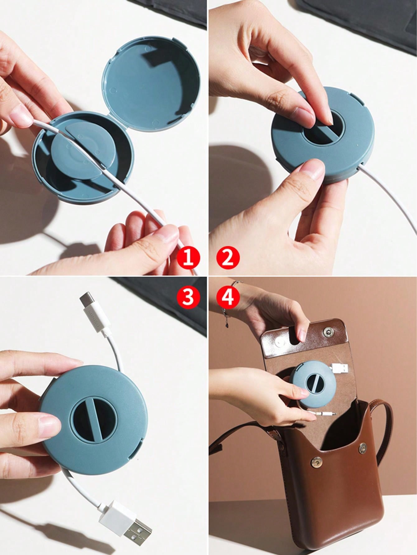 1pc Portable Cable Winder For Tabletop, Earphone, And Charger Cord ...