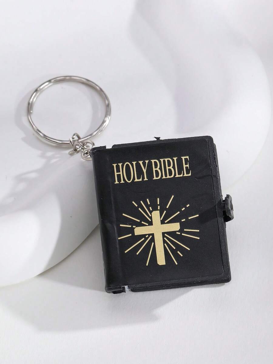 1pc Popular English HOLY BIBLE Christian Jesus Mini Bible Keychain Non ...