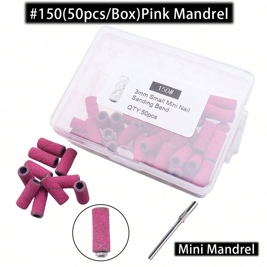 51Pcs Mini Nail Drill Bit Nail Bits Drill Mandrel Bit For Nails 3Mm Sanding Bands Sanding Bands ...