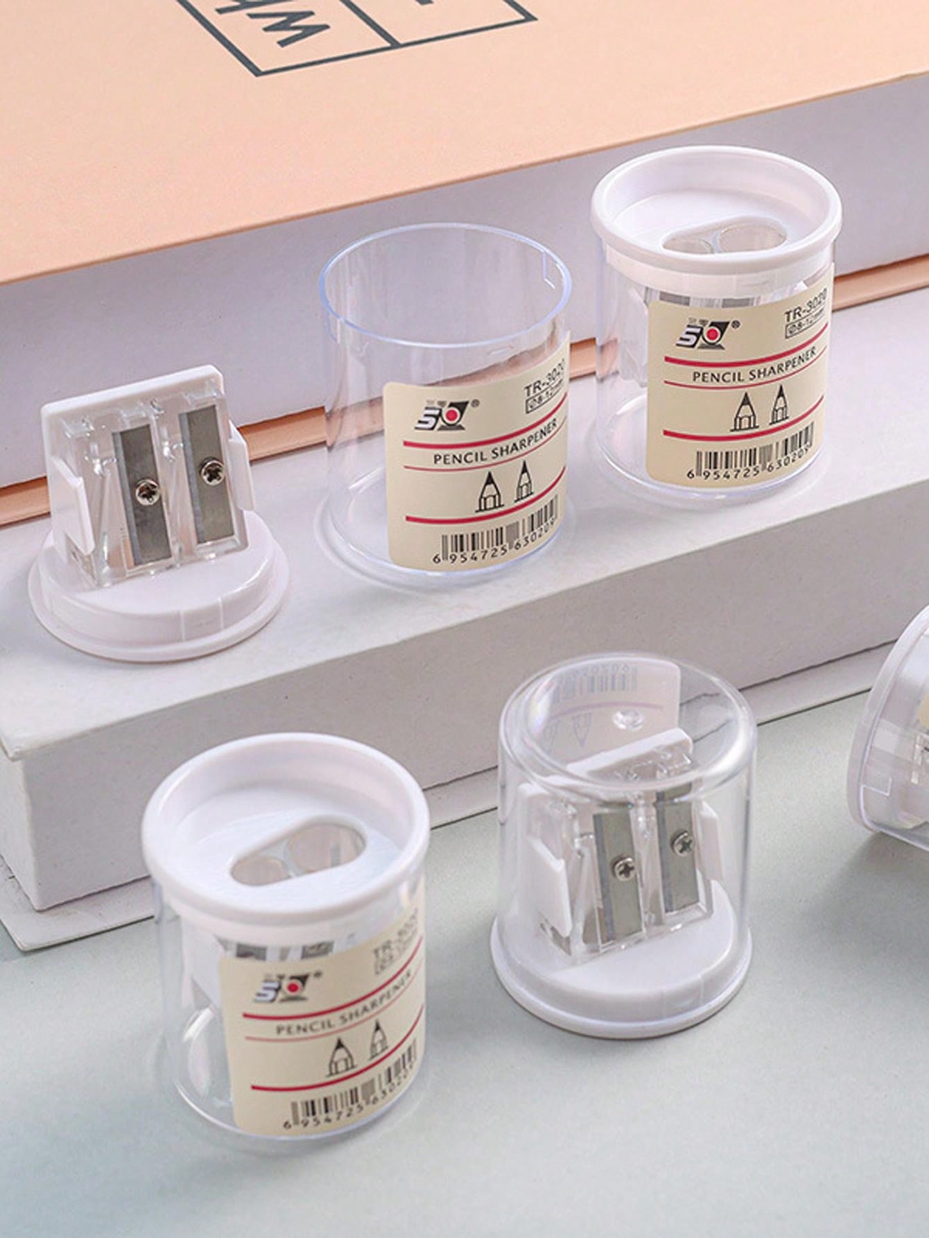 2pcs Simple Transparent Manual Pencil Sharpeners For Students, Artists ...