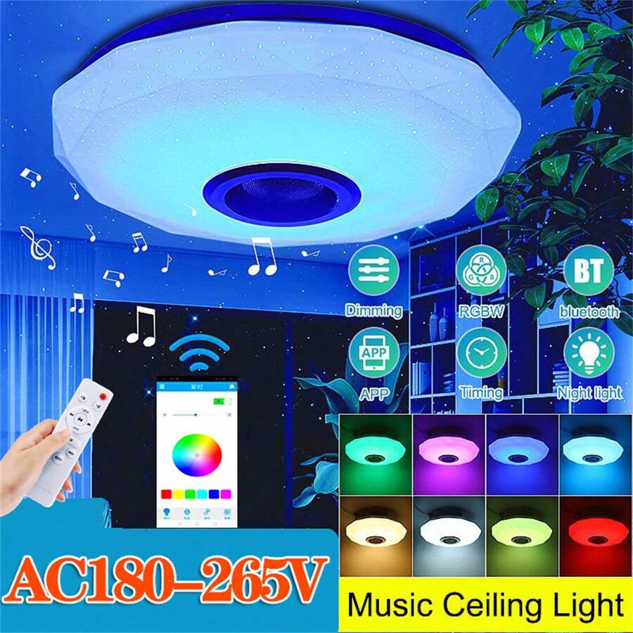 Music Ceiling Light Led Colorful Remote Control Ceiling Lamp With ...
