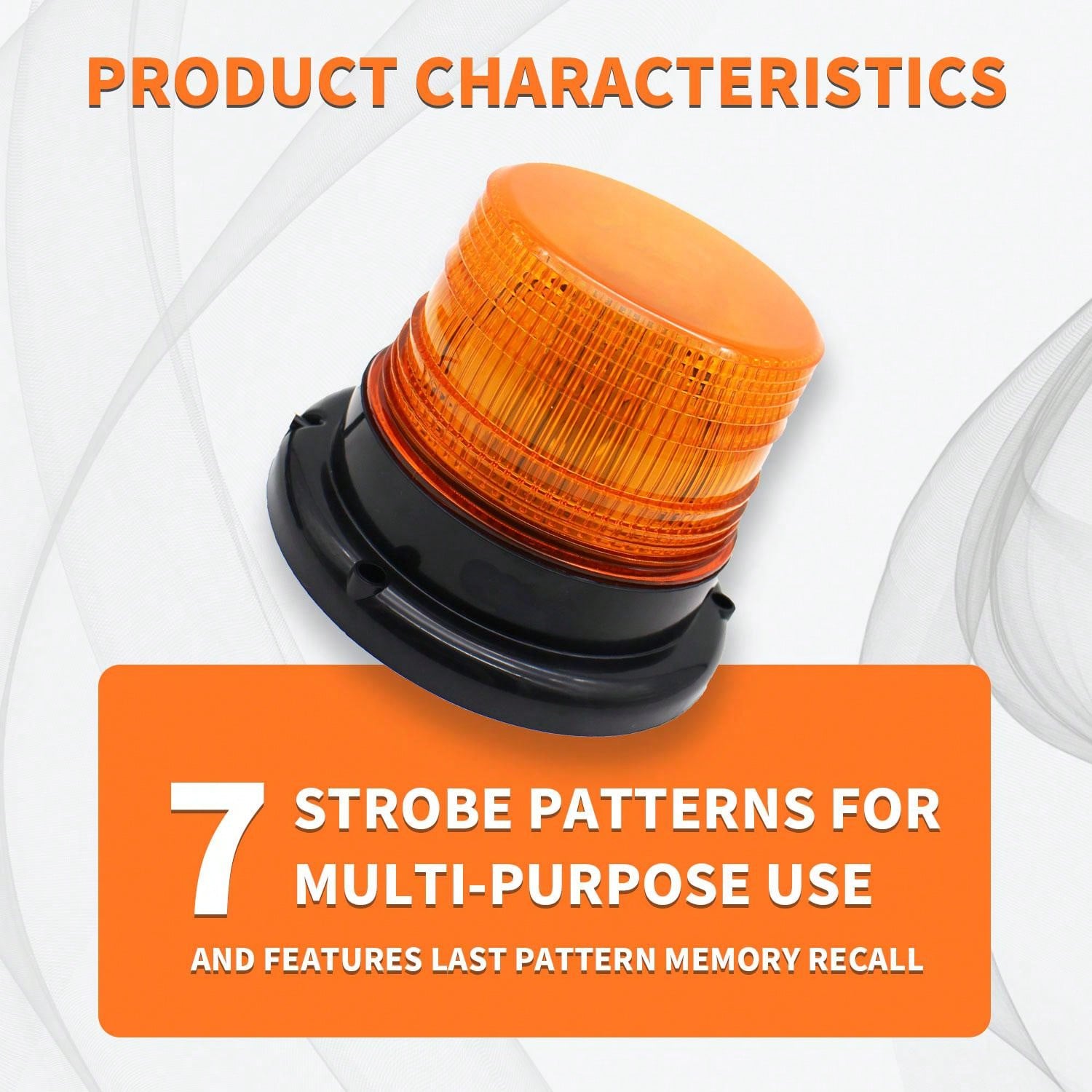 1pc 40-led Strobe Light With Magnetic Base & 16ft Straight Cord, Amber ...