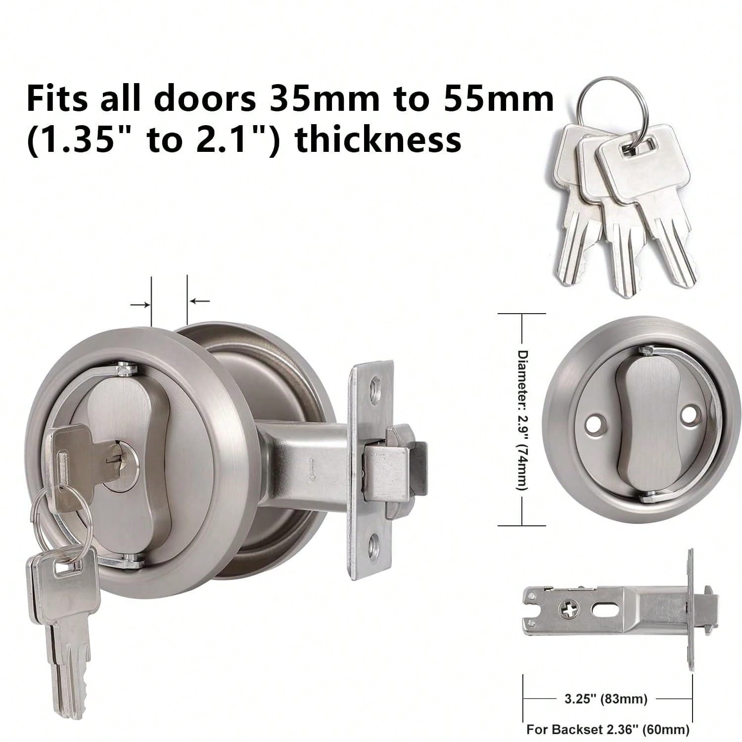 Stainless Steel Double-tongue Lock, Invisible Door Lock For Sliding ...