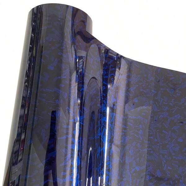 Super Glossy Blue Forged Carbon Vinyl Wrap Roll Adhesive Decal Sticker ...