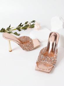 Fashion High Heel Women's Sandals With Shiny Rhinestones | SHEIN USA