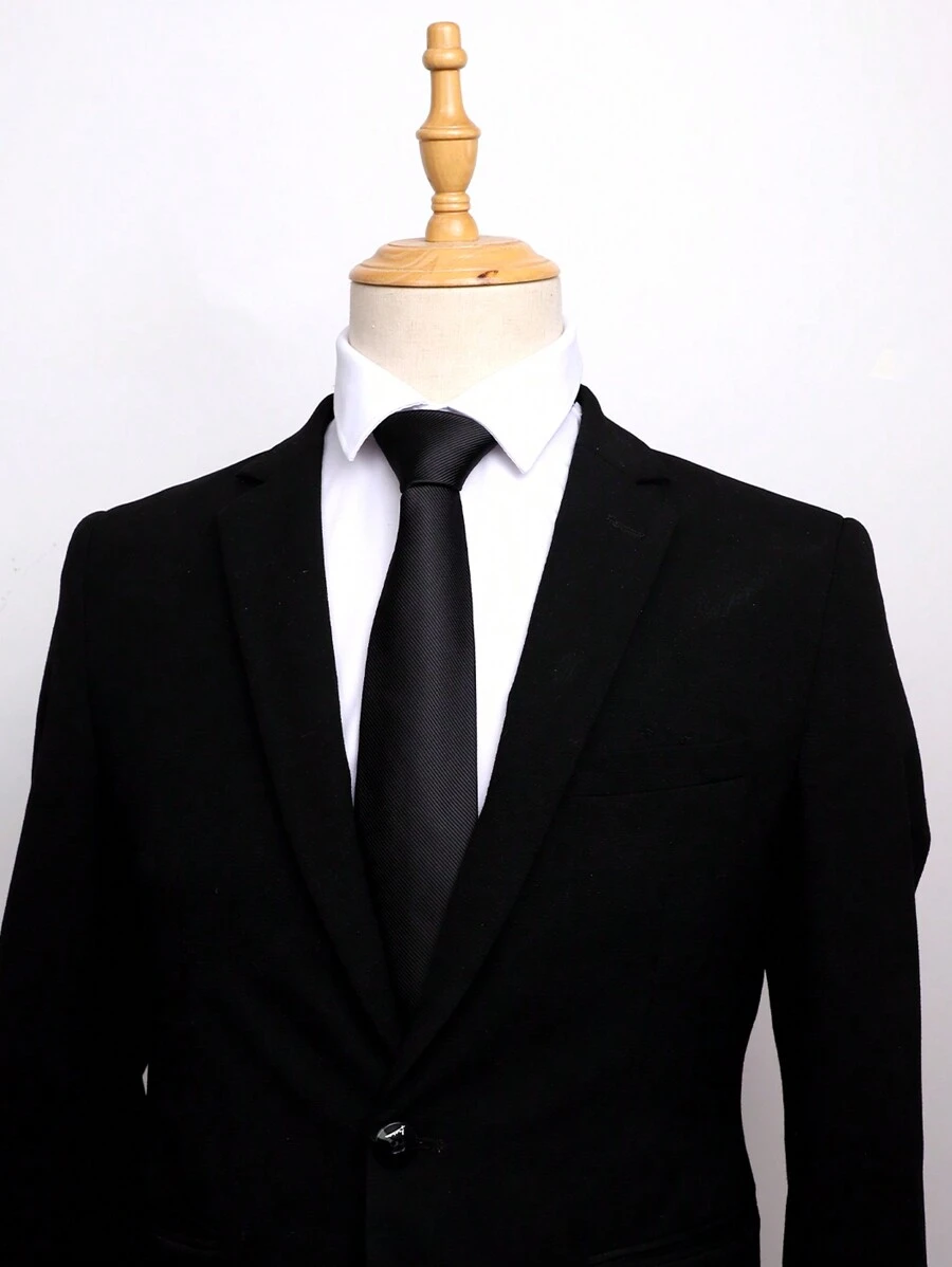 1pc Men's Solid Color Diagonal Stripe Business Formal Necktie Suitable ...