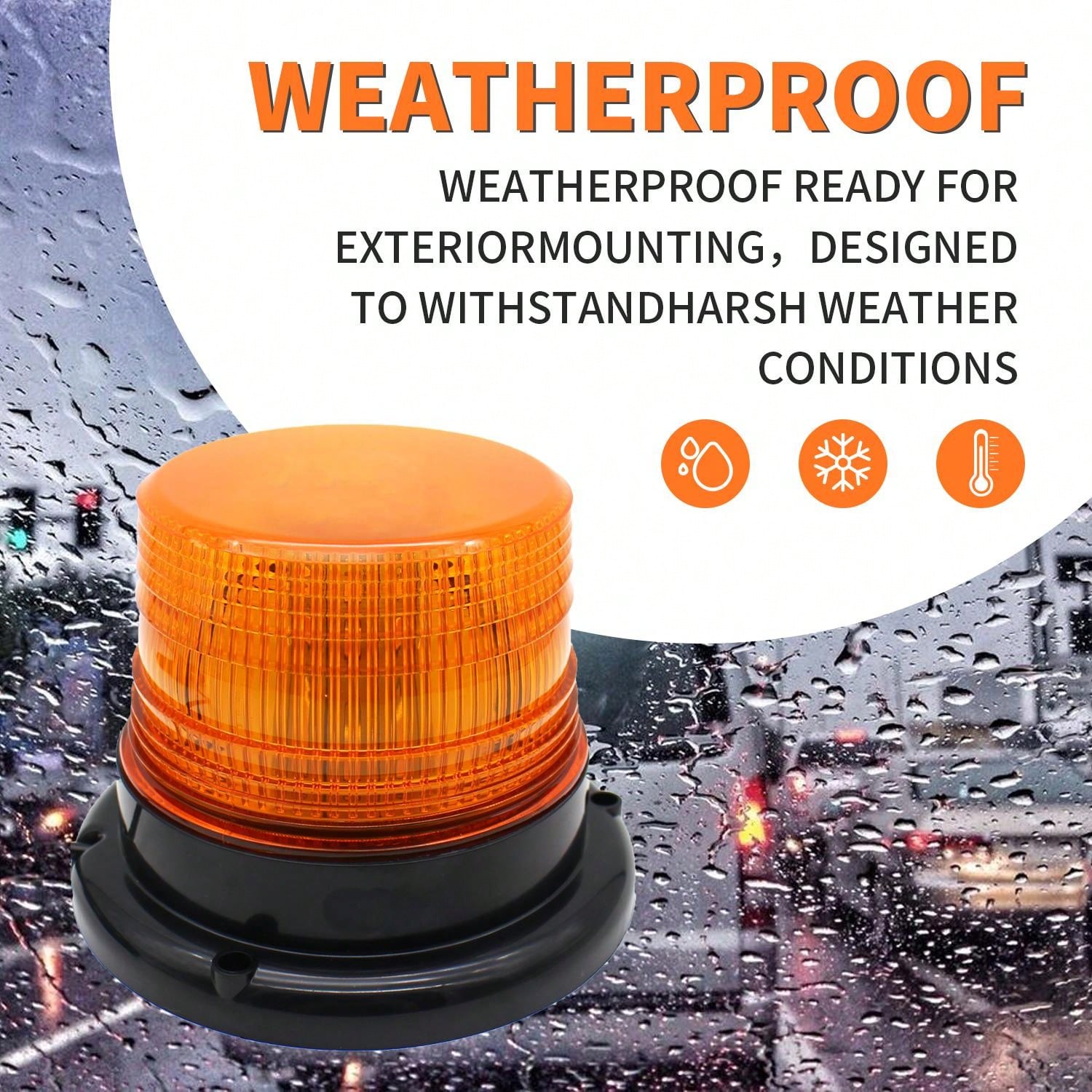 1pc 40-led Strobe Light With Magnetic Base & 16ft Straight Cord, Amber ...