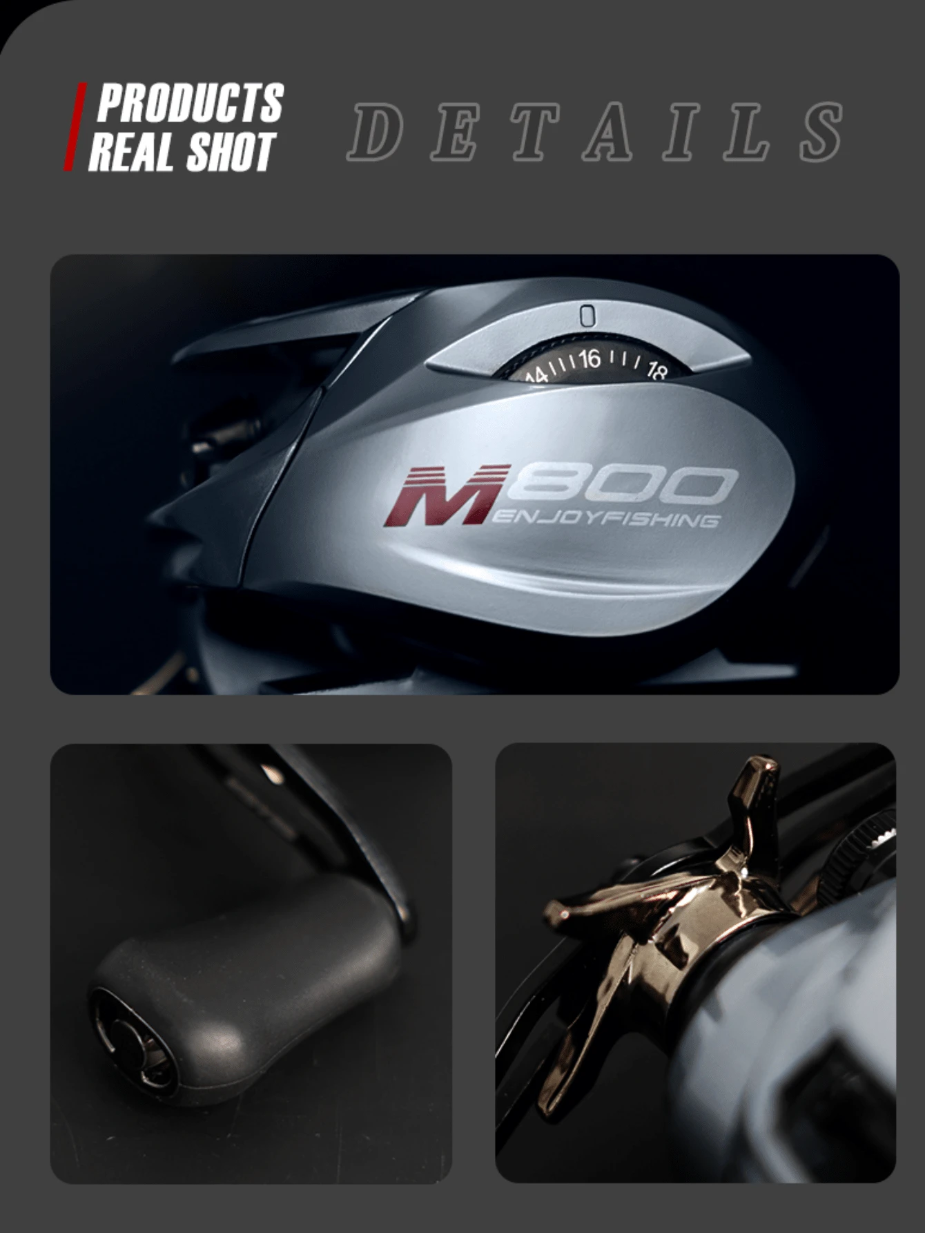 SEASIR SEASIR M800 Universal Baitcasting Fishing Reel 7.1:1 High Speed Gear Ratio Fresh ...