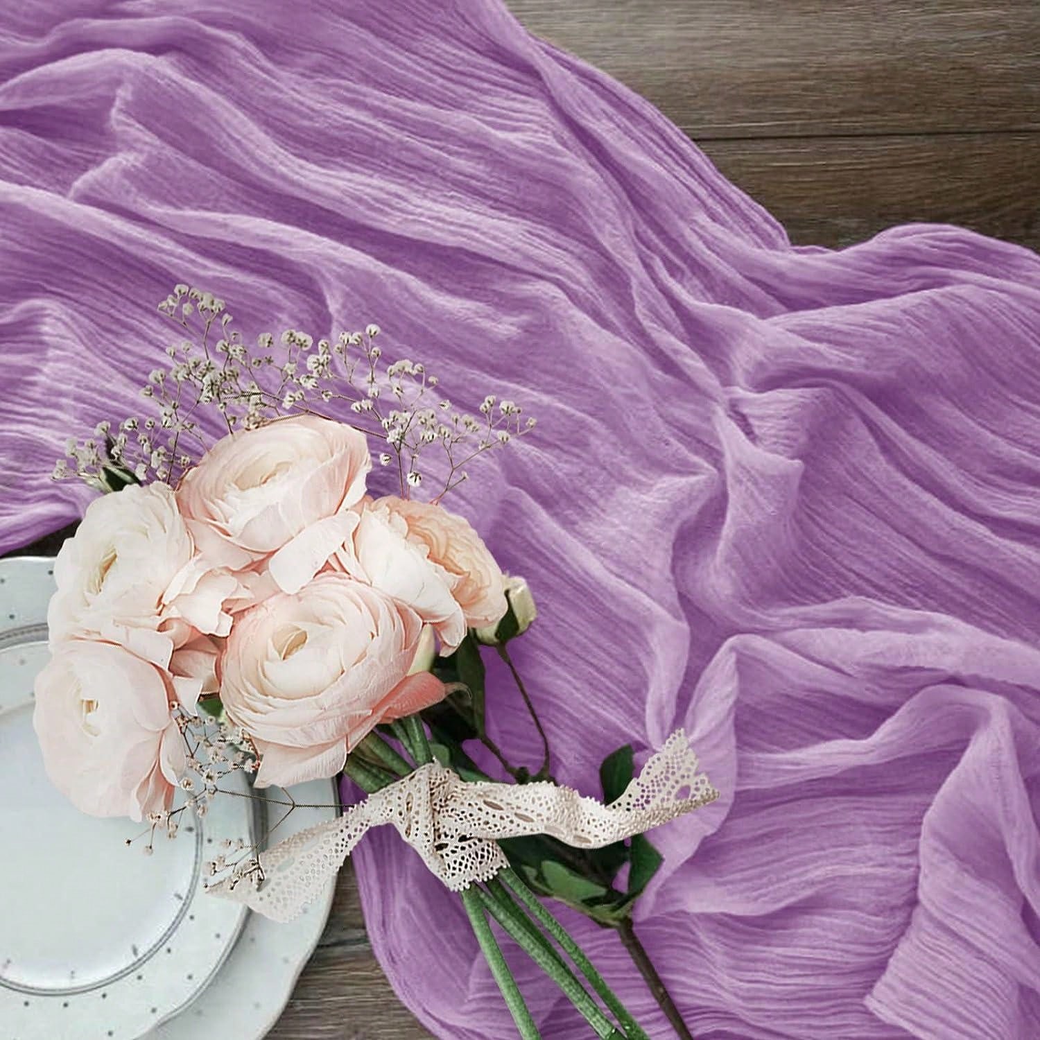 1pc Bohemian Cheese Cloth Table Flag, Transparent Country Style Gauze ...