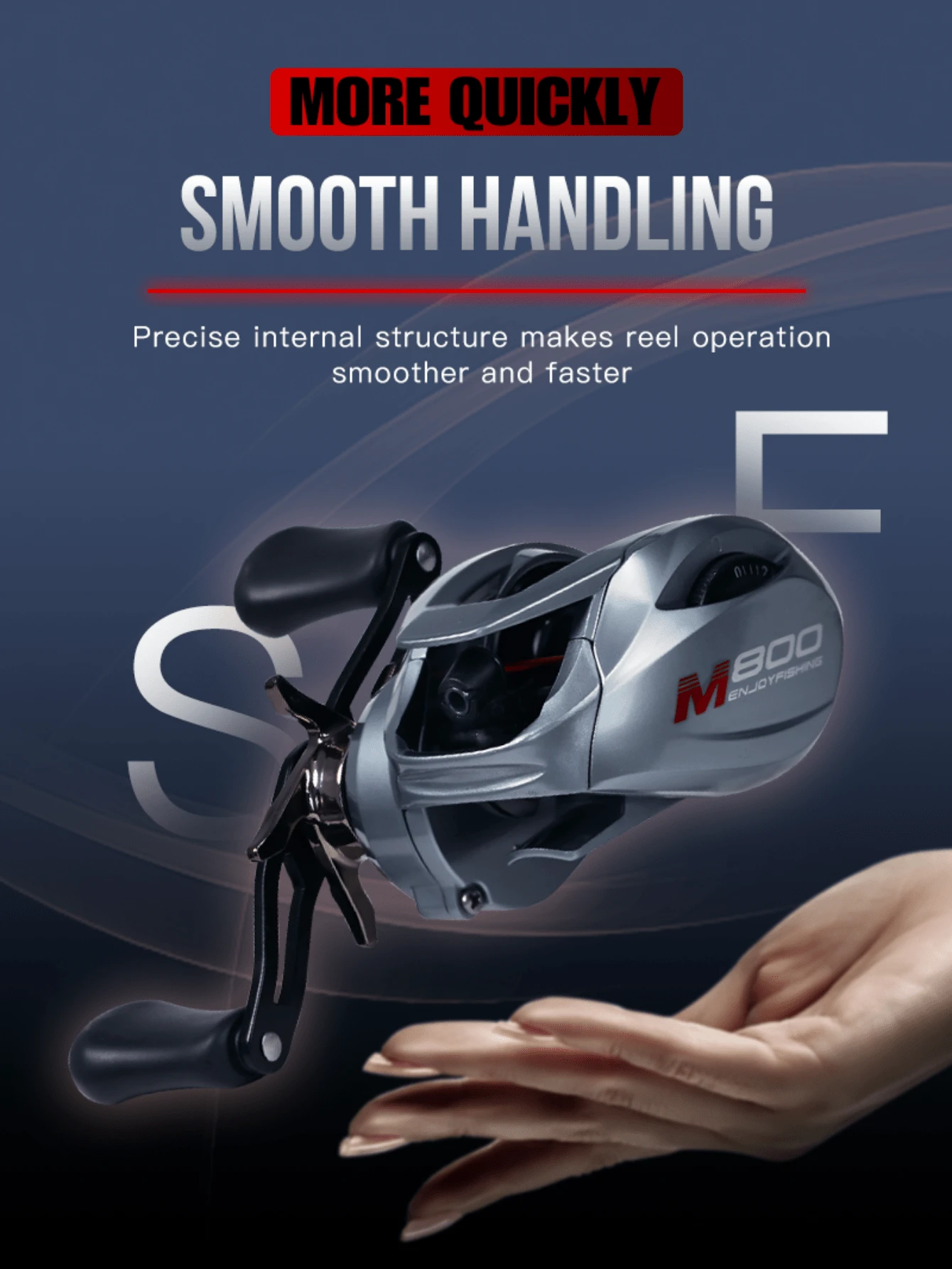 SEASIR SEASIR M800 Universal Baitcasting Fishing Reel 7.1:1 High Speed ...