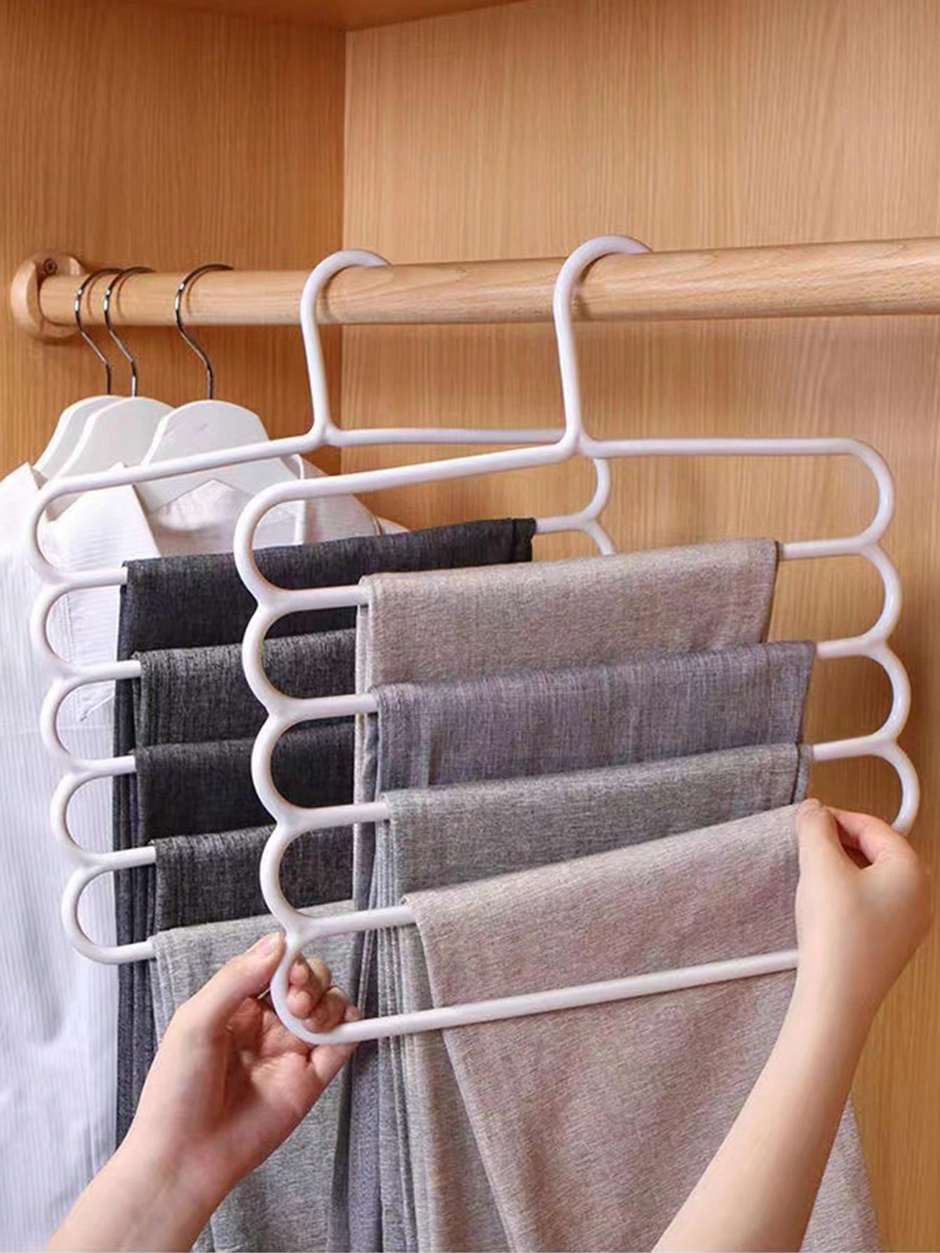 1pc Modern White Pant Hanger, Multi-layer Plastic Clothes Hanger For ...