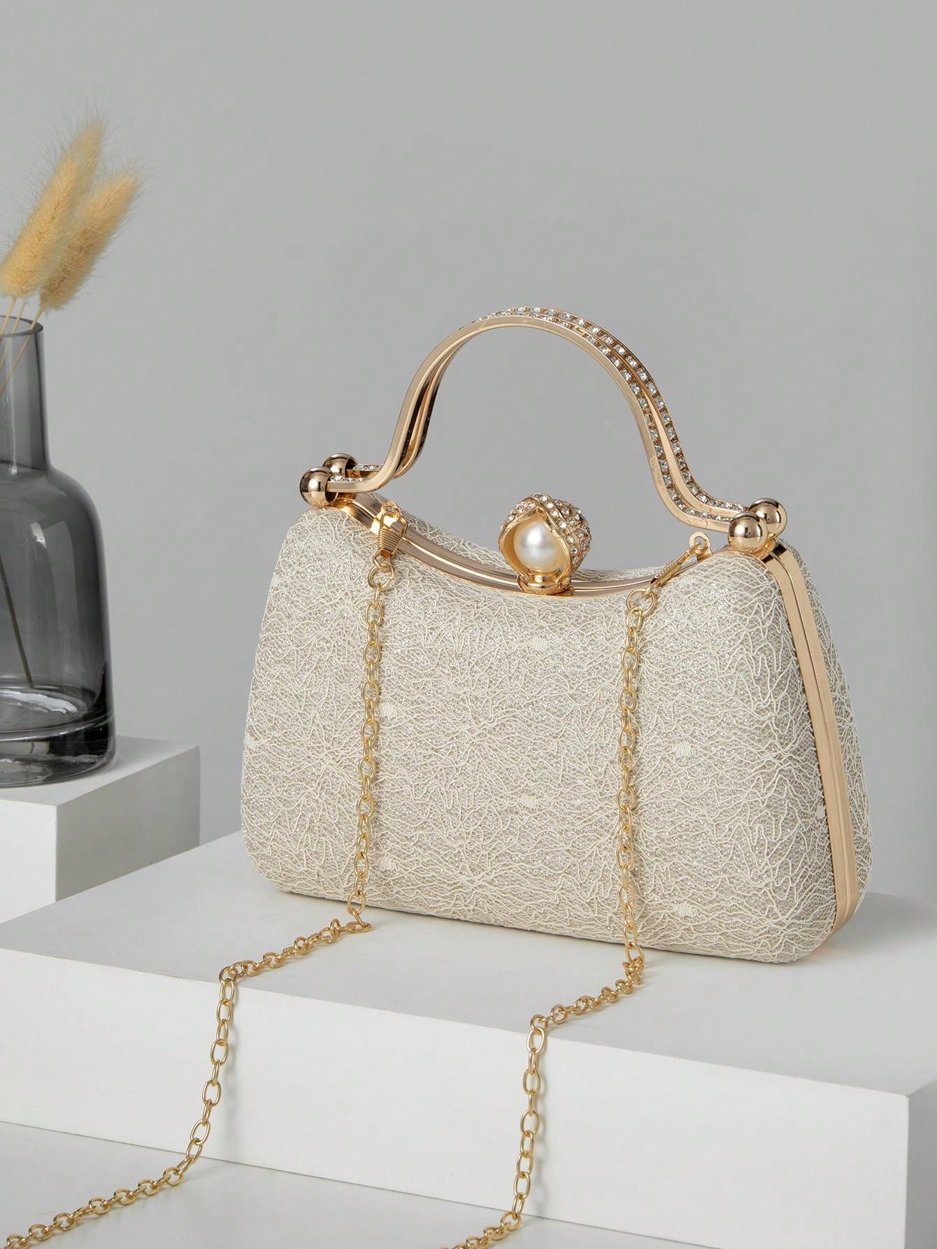 Ladies' Box-Shaped Evening Bag With Chain Strap | SHEIN USA