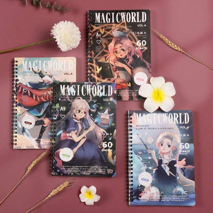 [Randomly Sent 1 Notebook/60 Sheets Out Of 4 Styles] Cute A5 Spiral ...