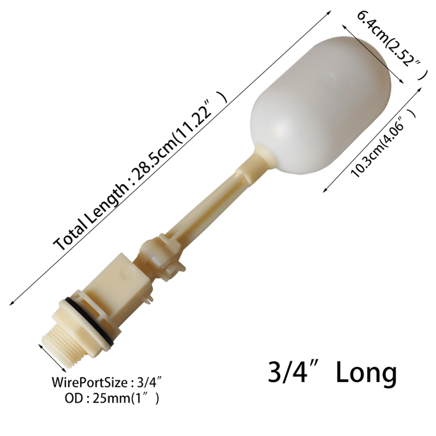 1pc Water Float Valve with Adjustable Arm, Plastic Float Ball Valve 3/4 ...