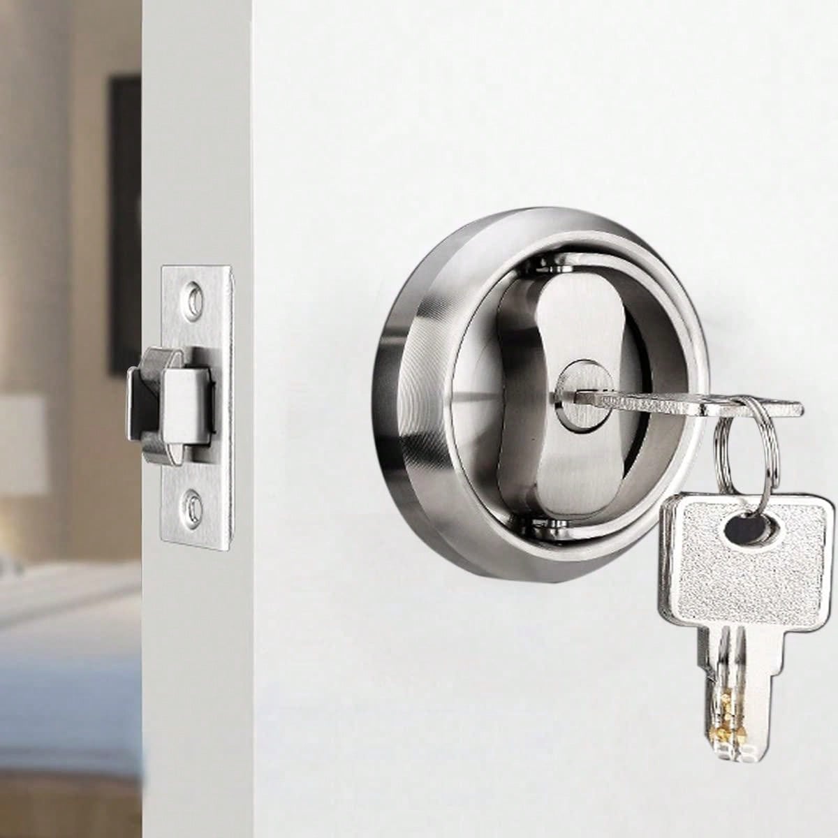 Stainless Steel Double-tongue Lock, Invisible Door Lock For Sliding ...
