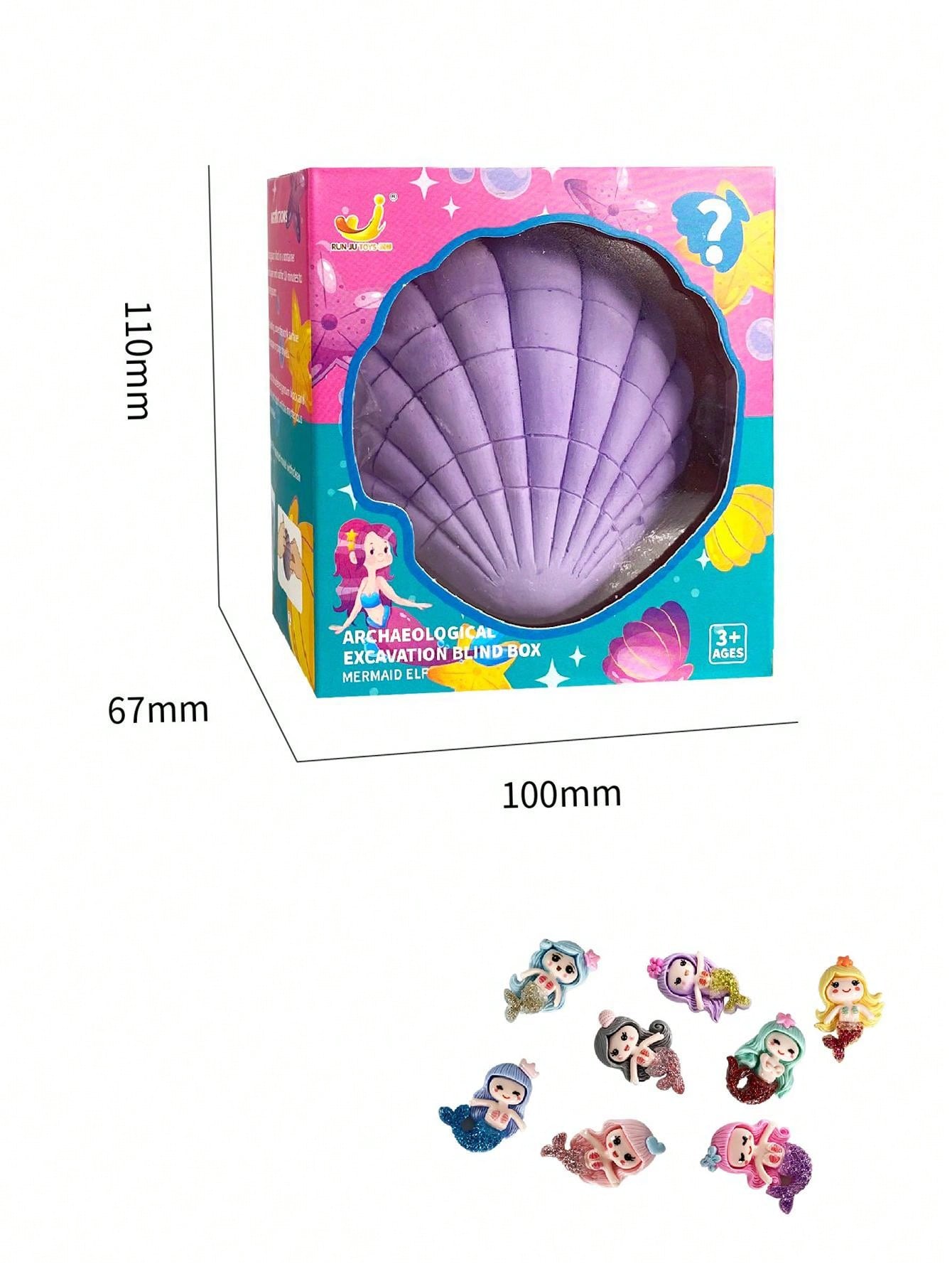 1pc Kids' Blind Box Digging Seashell Archeology Toy With Mermaid Inside ...