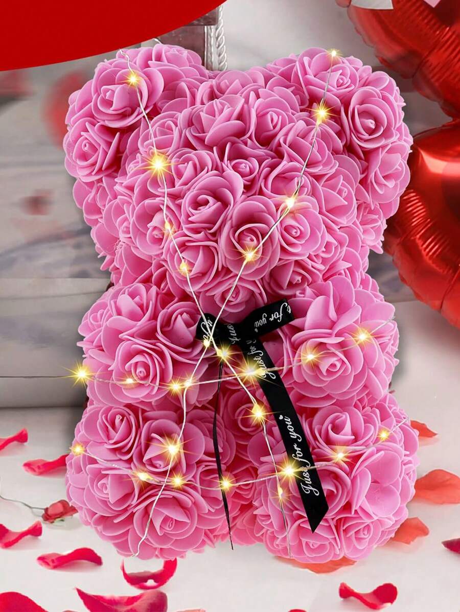 Eternal Rose Bear Valentine's Day Gift PE Foam Flower Bear Creative ...