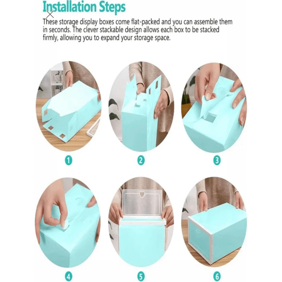 6 Pcs Shoe Rack Organizer Stackable Buildable Tennis Heels Boots ...