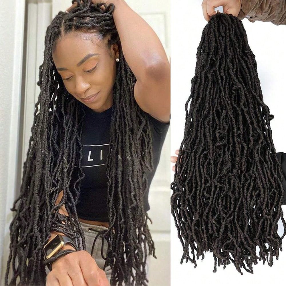New Faux Locs 30 Inch Crochet Hair Long Pre-Looped Soft Locs Crochet ...