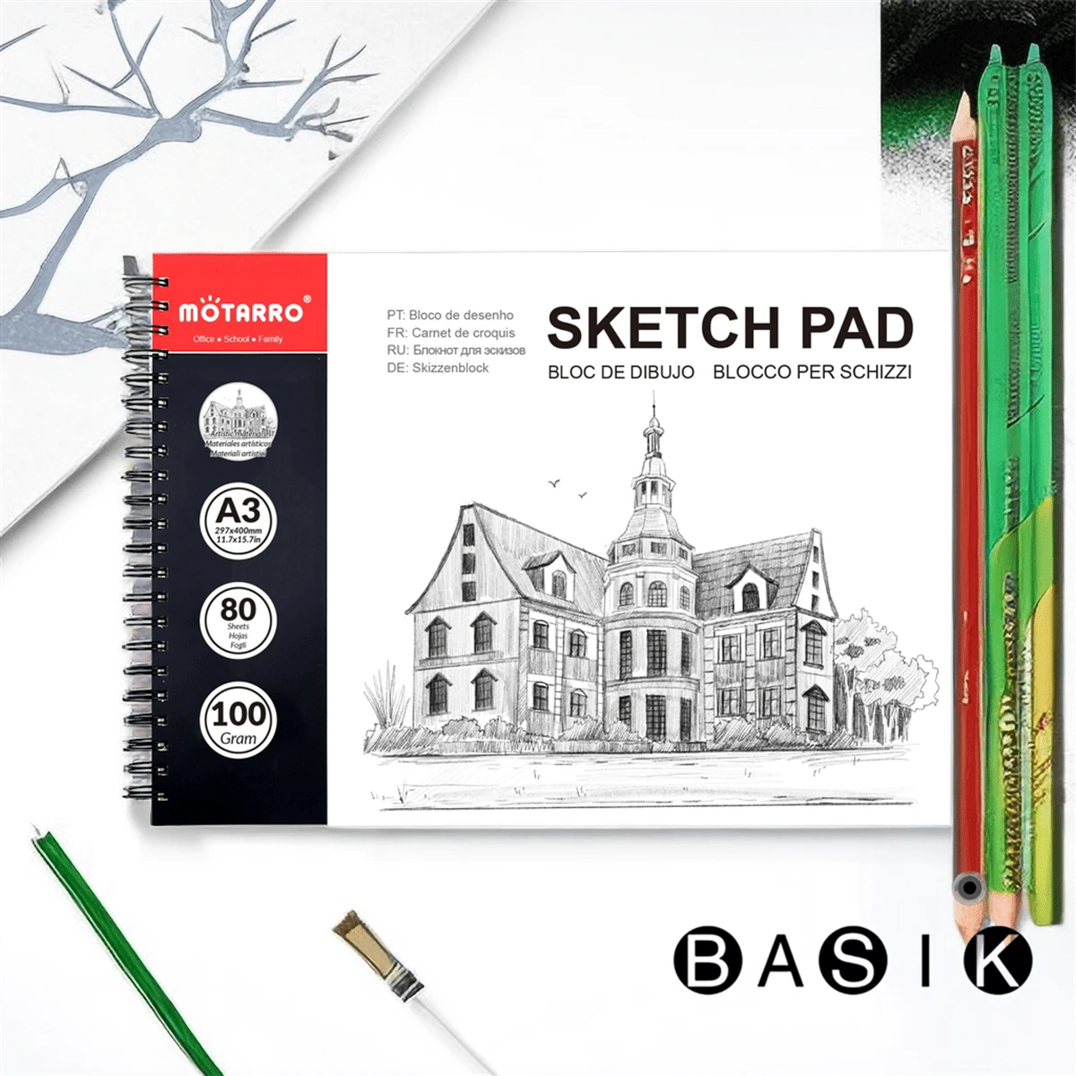 Sketchbook Cuaderno para Boceto: Libreta de Dibujo Block con 80 Hojas ...