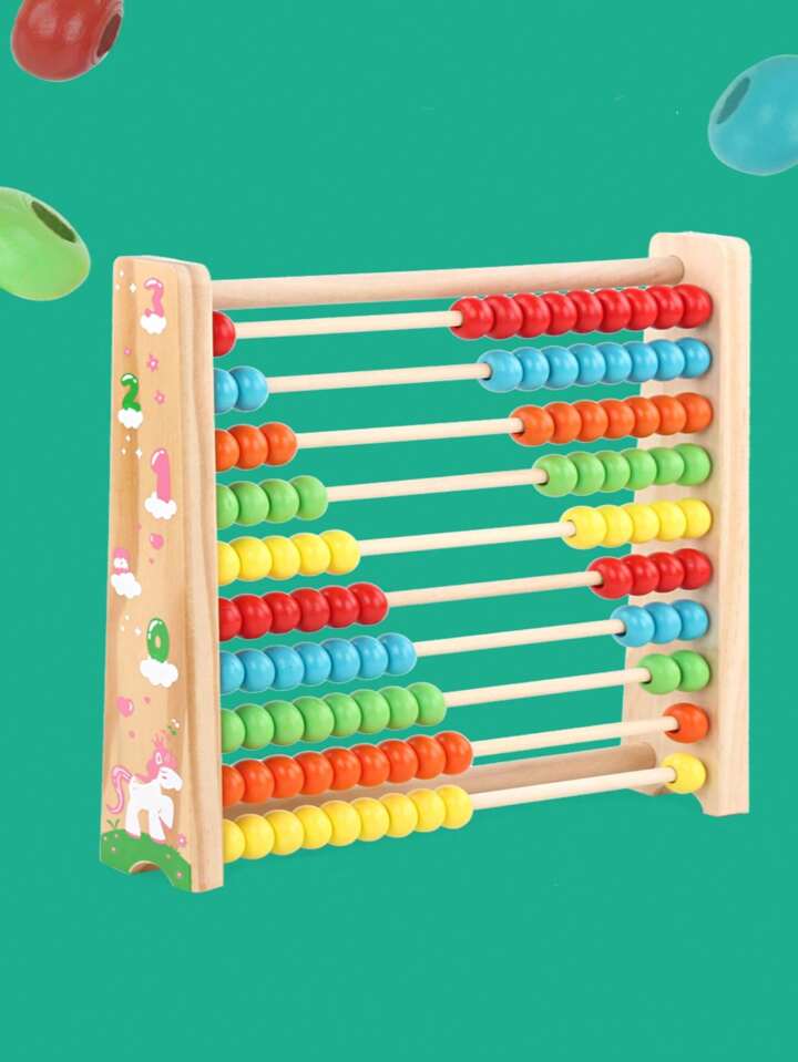 Cartoon Themed 10 Rods Wooden Bead Abacus For Student | SHEIN