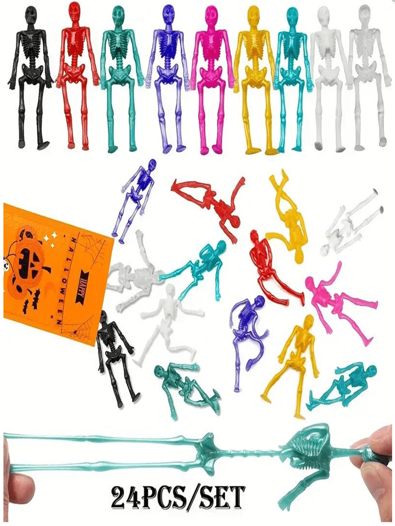 10/20/30pcs Stretchy Skeleton Sticky Toys For Kids Assorted Color ...