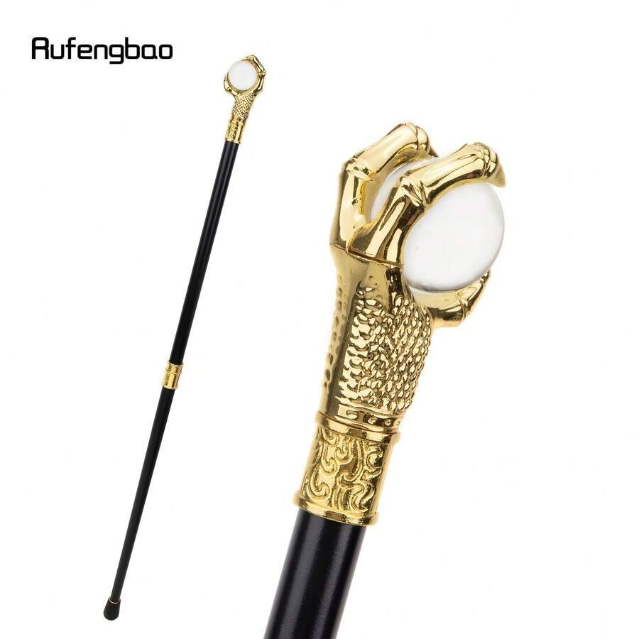 Golden Dragon Claw Grasp Glass Ball Walking Cane Fashion Decorative ...