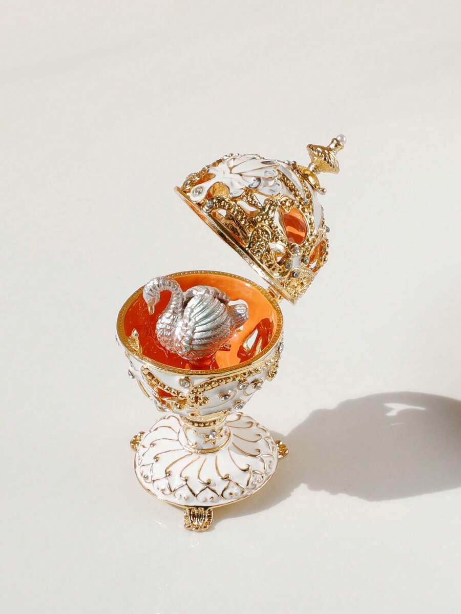 1pc European-style Gift Jewelry Box, Russian Egg & Swan Decorative ...