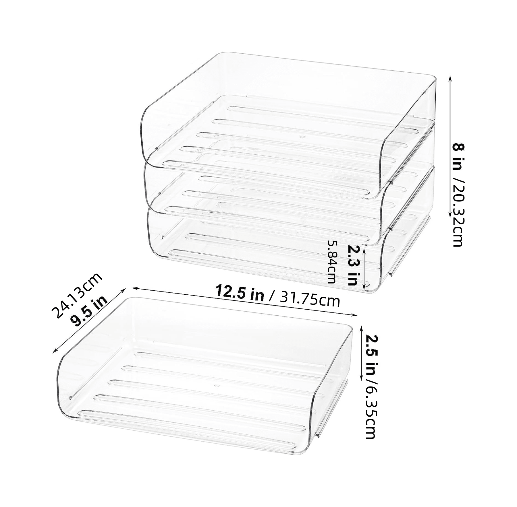 3pcs/set Clear Stackable Desktop Letter Tray, 3 Tier Desk Sorter ...
