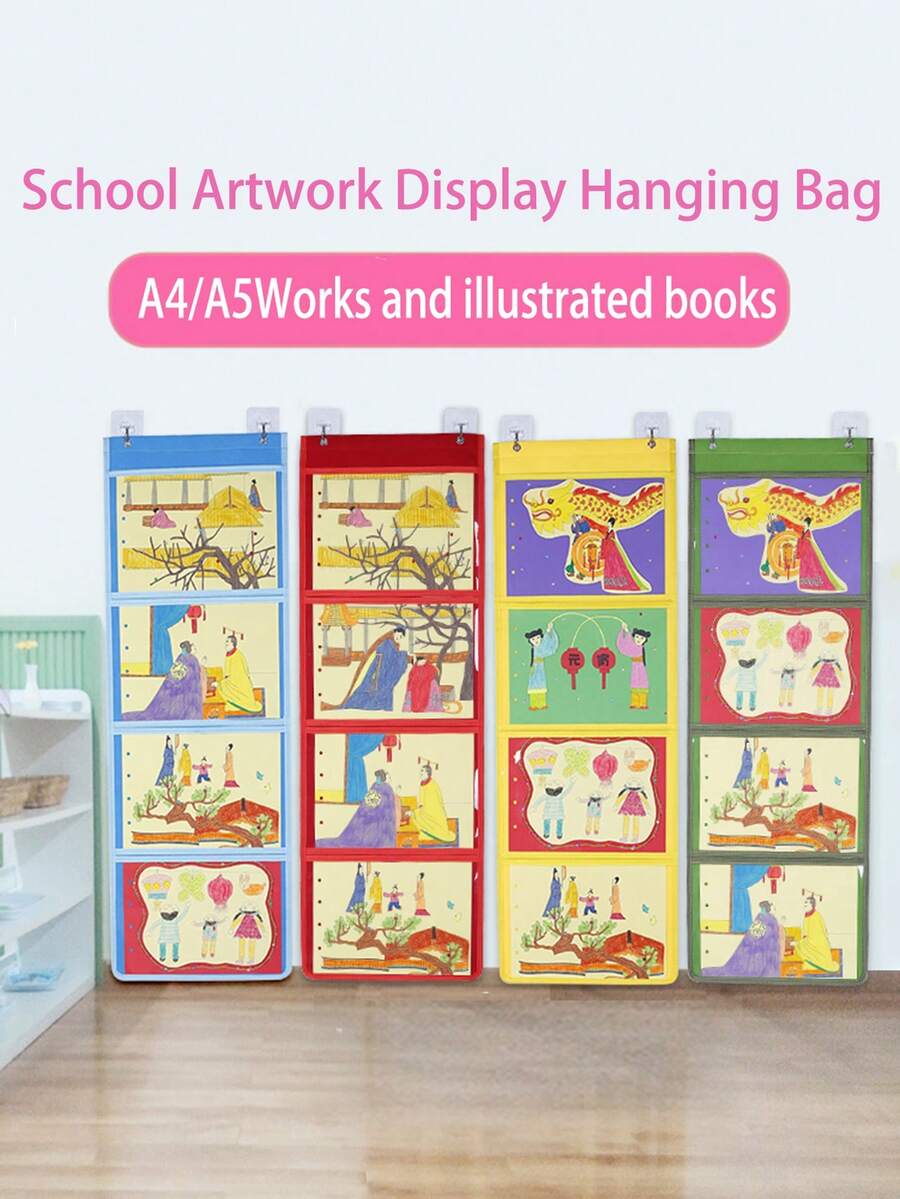 School Artwork Display Hanging Bag A4/a5 Works And Illustrated Books ...