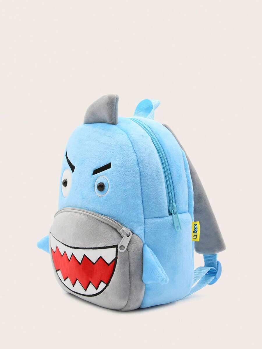 1pc Cute Animal Shark Plush Backpack For Boys, Suitable For Daily Use ...