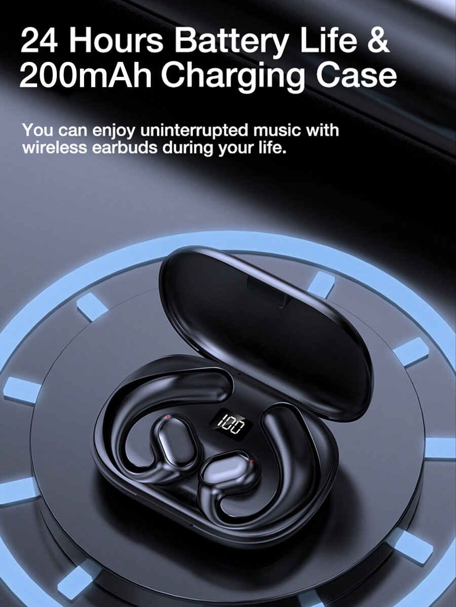 Audífonos inalámbricos BL35 Over-Ear Earbuds V5.3 con orejeras, funda de carga con pantalla LED ...