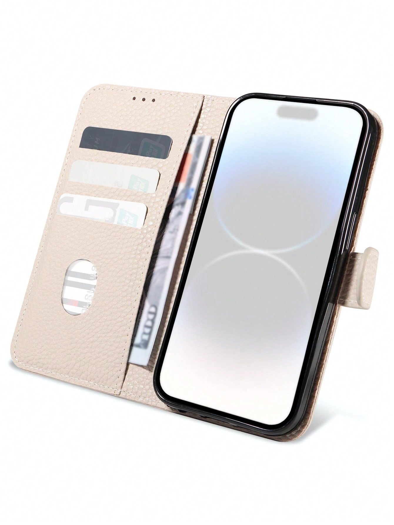 1pc Flip Cover Shockproof Card Holder Pu Phone Case Compatible With ...