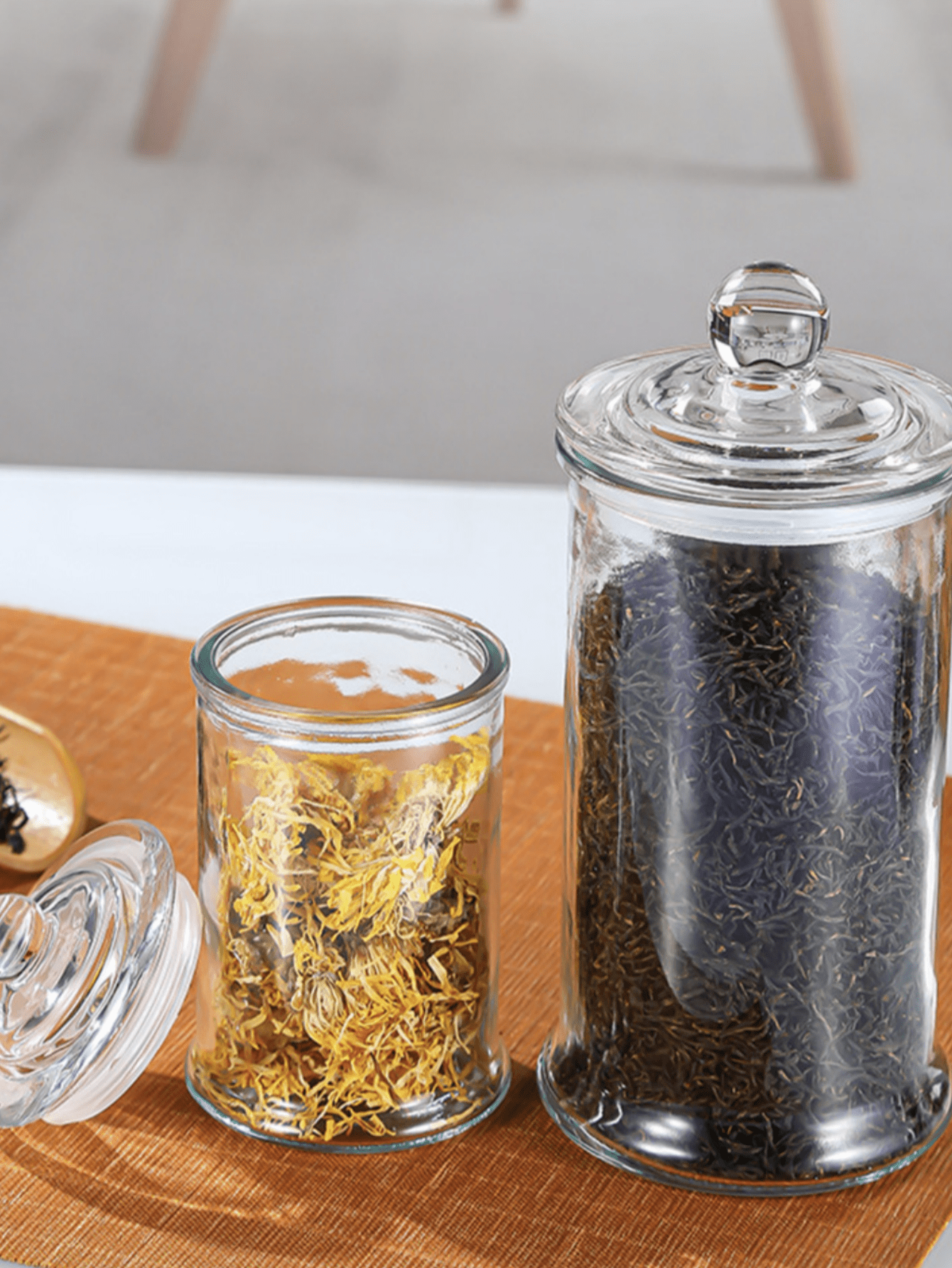 1pc Coffee Airtight Glass Canister Transparent Tea Containers Food ...