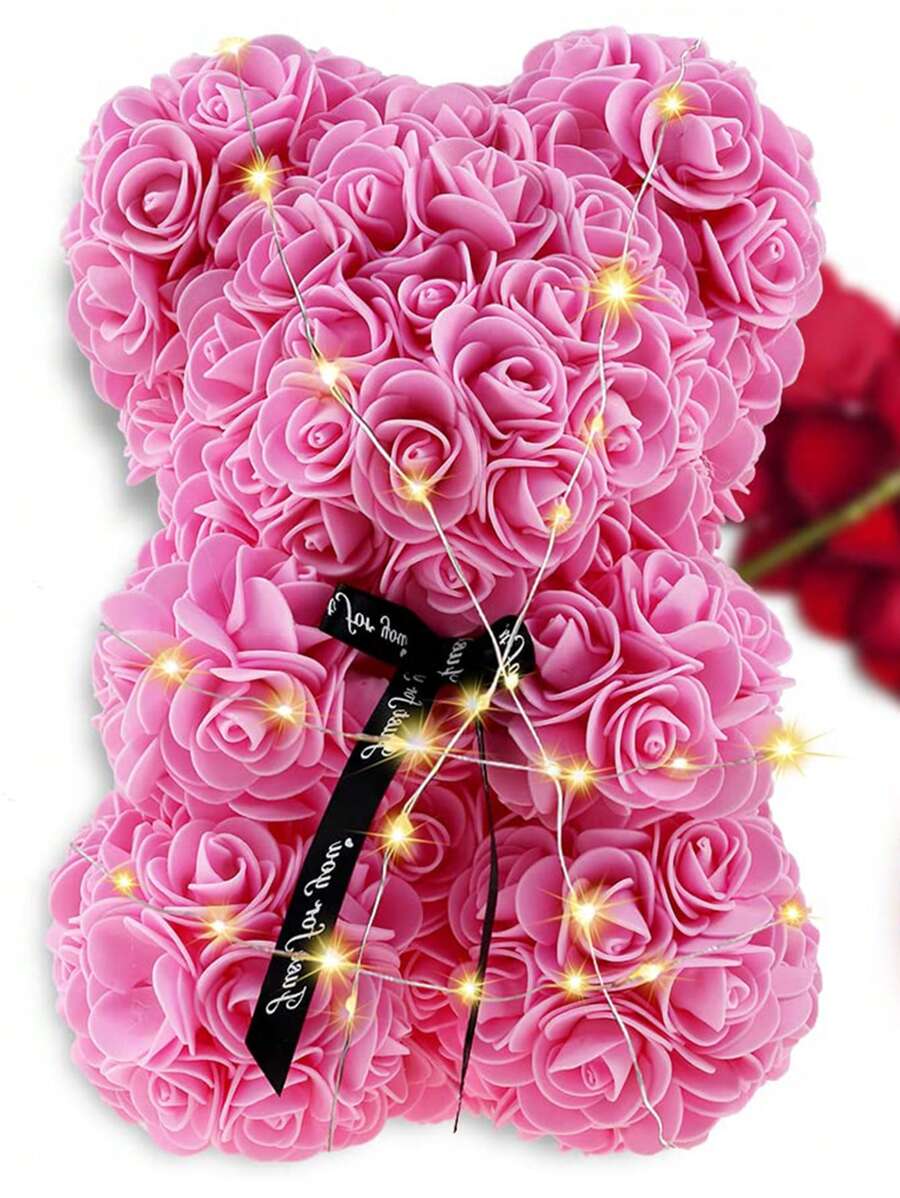 Eternal Rose Bear Valentine's Day Gift PE Foam Flower Bear Creative ...