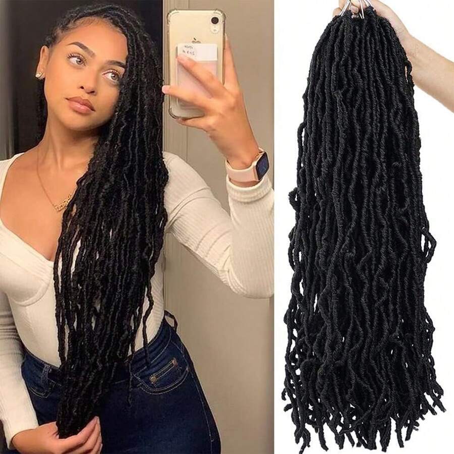 New Faux Locs 30 Inch Crochet Hair Long Pre-Looped Soft Locs Crochet ...