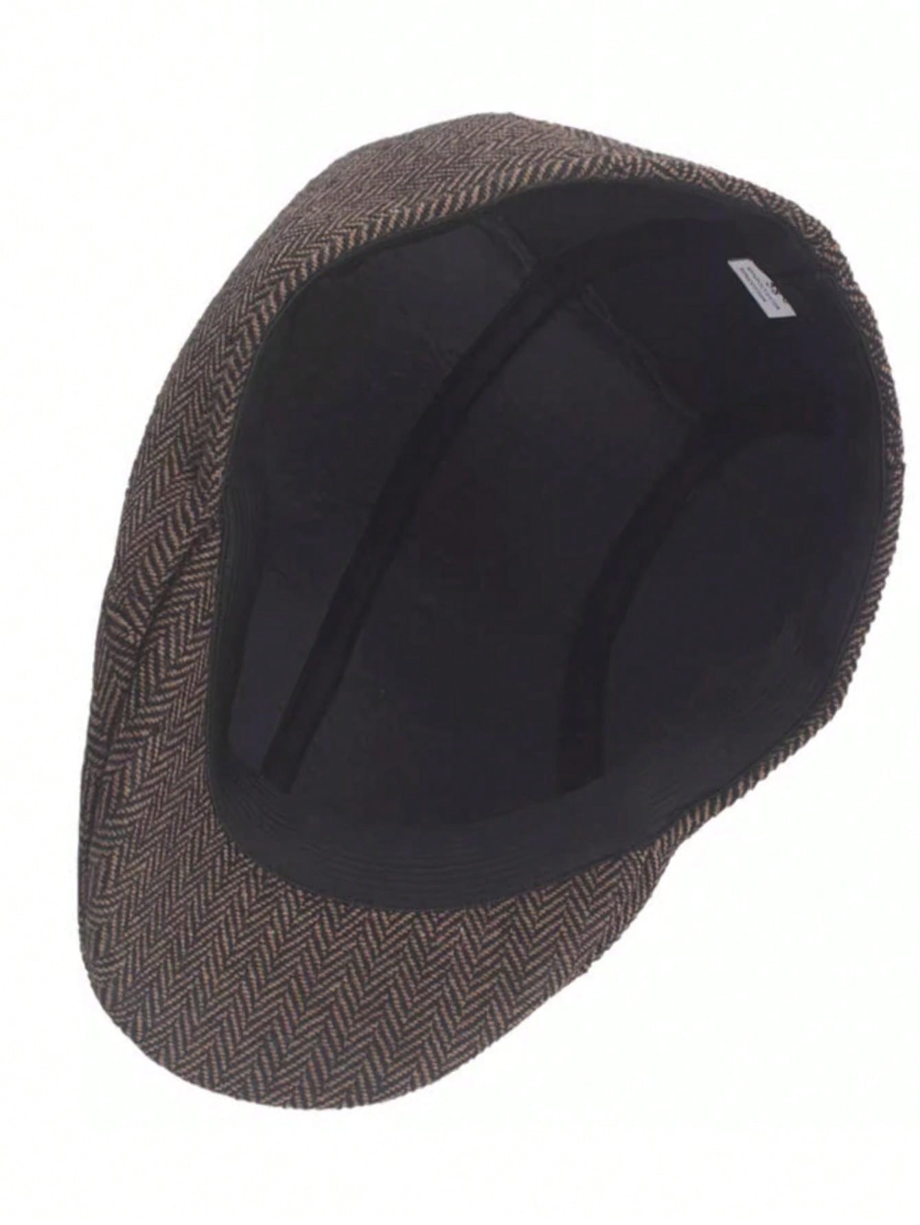 1pc Men's New Pure Color Houndstooth Retro British Style Spring ...