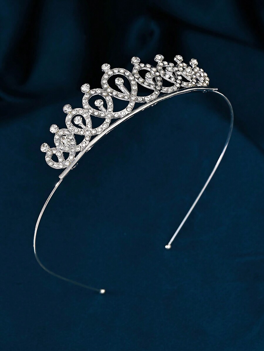 1pc Minimalist Silver Tone Princess Headwear Bridal Crown, Suitable For ...