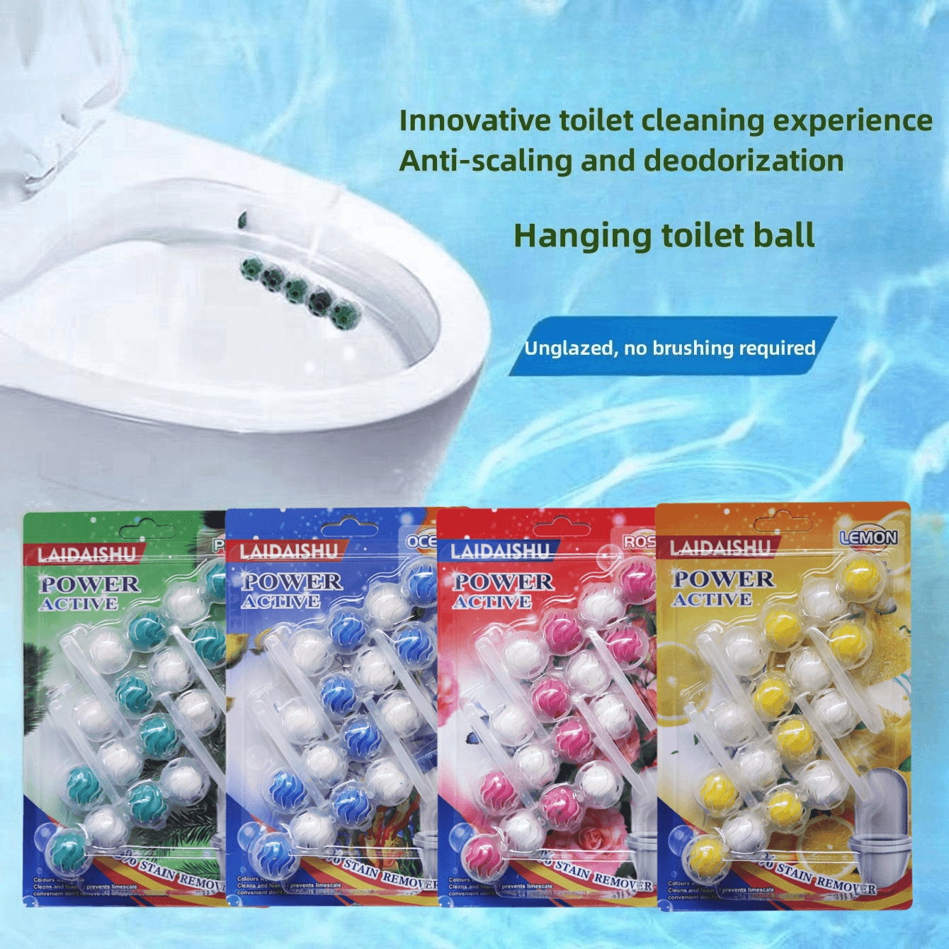 Romantic Rose Scented Hanging Toilet Cleaning Balls, 4 Packs With 16 ...