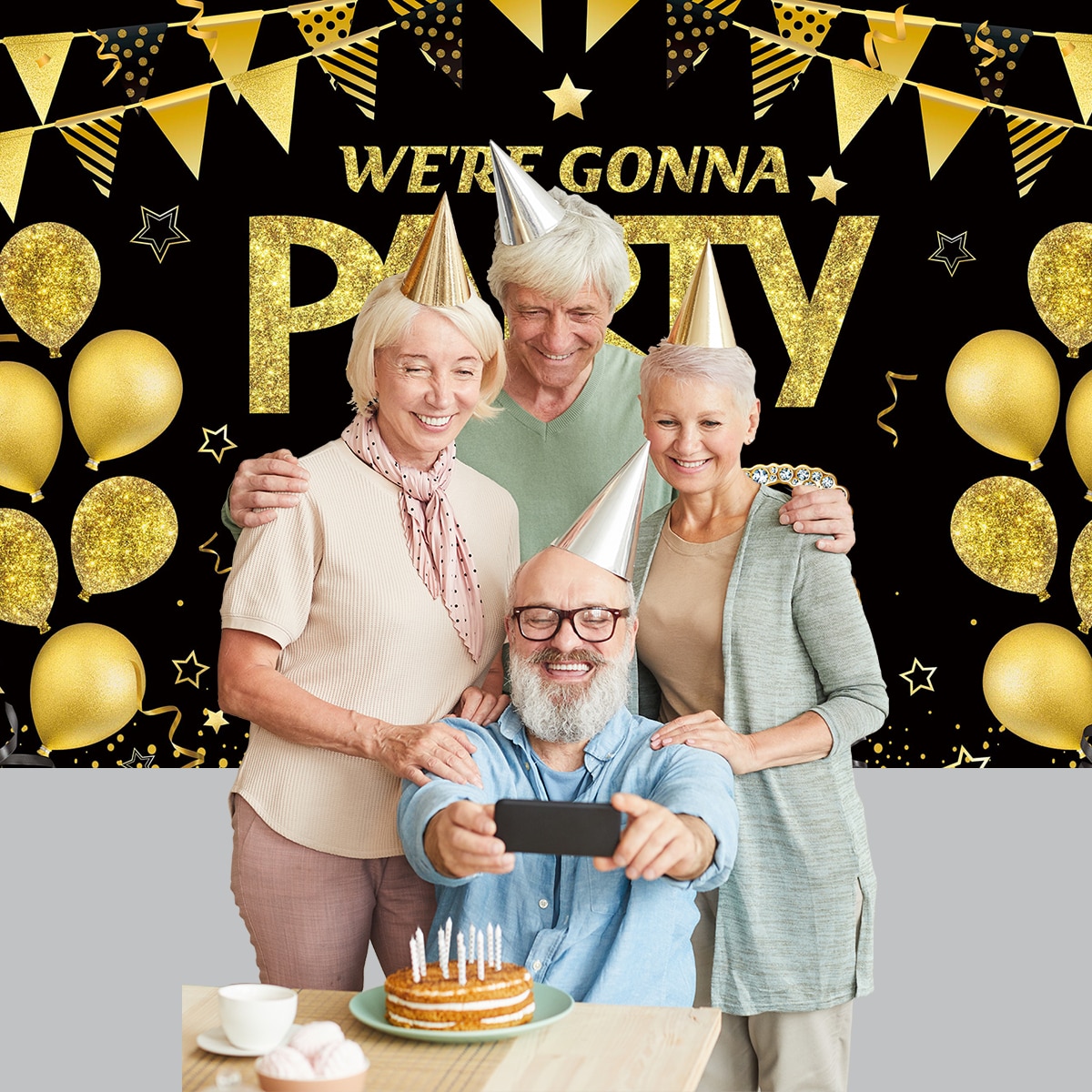 We are Gonna Party Like It is 1943 Backdrop 80th Birthday Party Black ...