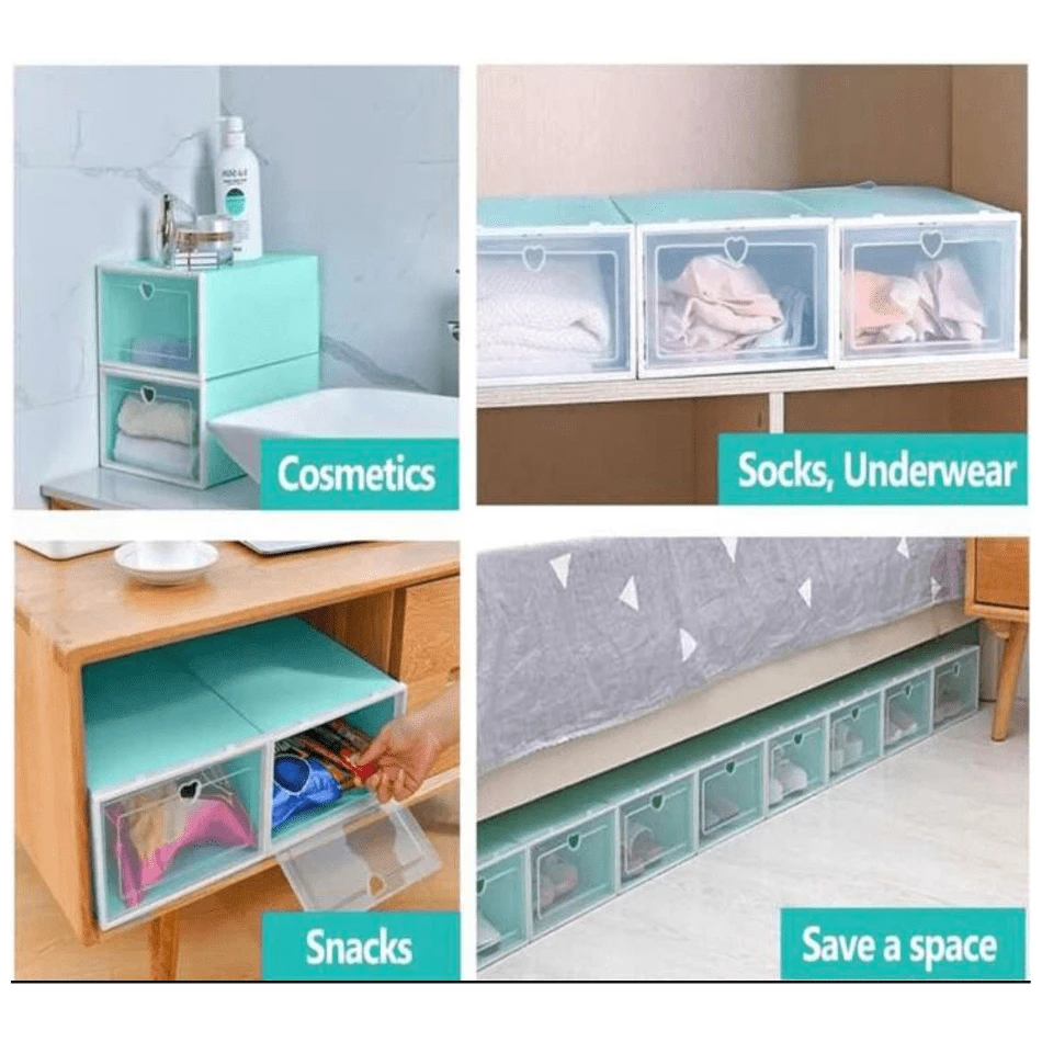 6 Pcs Shoe Rack Organizer Stackable Buildable Tennis Heels Boots ...