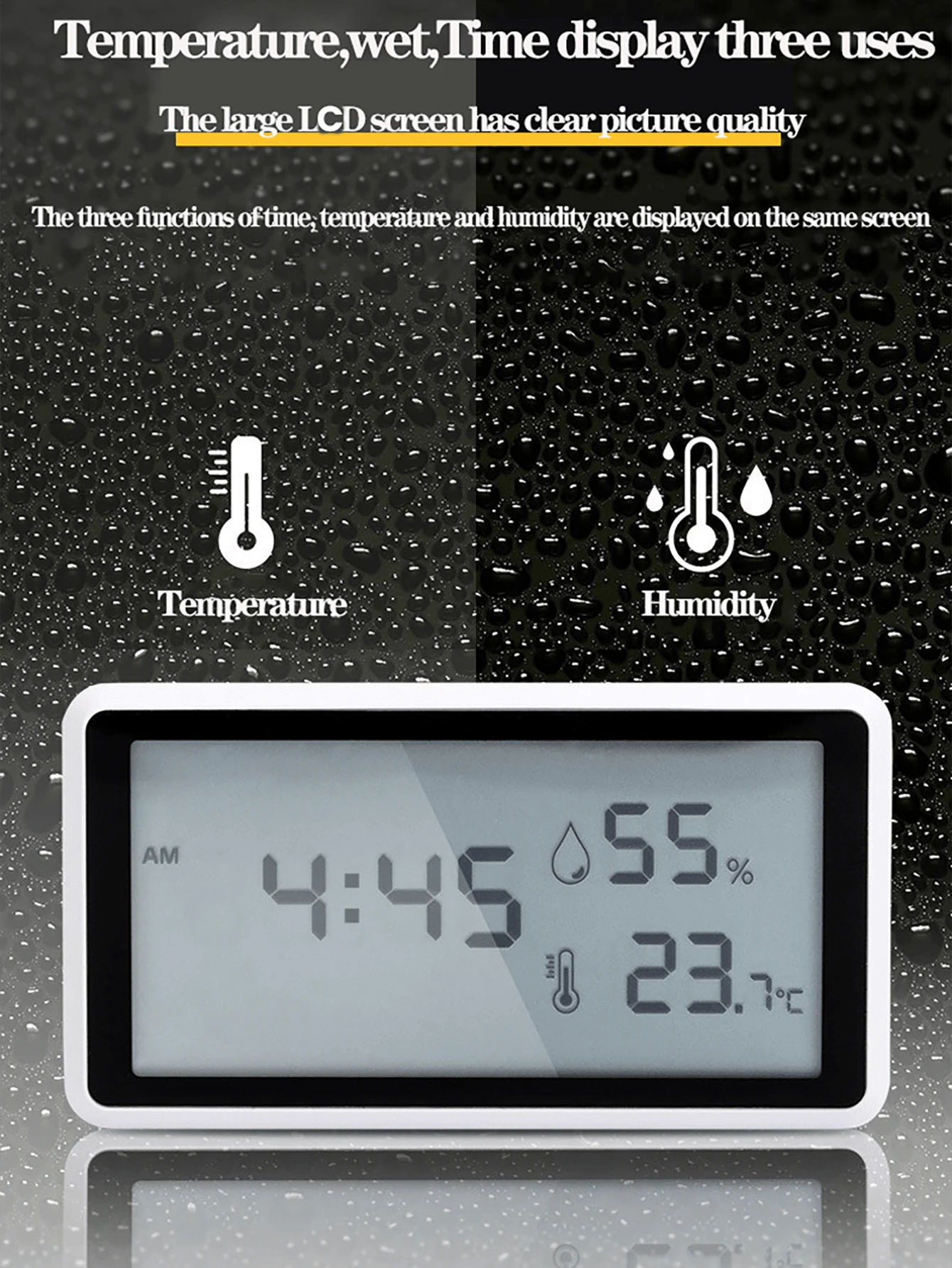 High-precision indoor thermometer and hygrometer, combining temperature ...