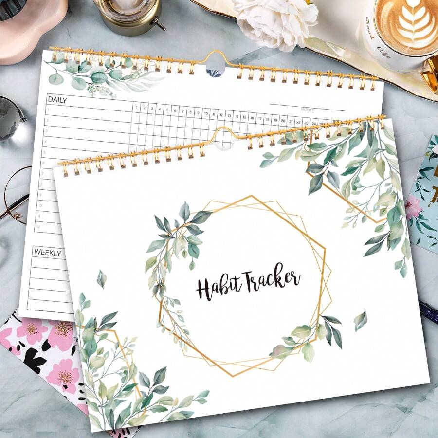 Trees Habit Tracker Calendar Spiral Binding Habit Journal with 12 ...