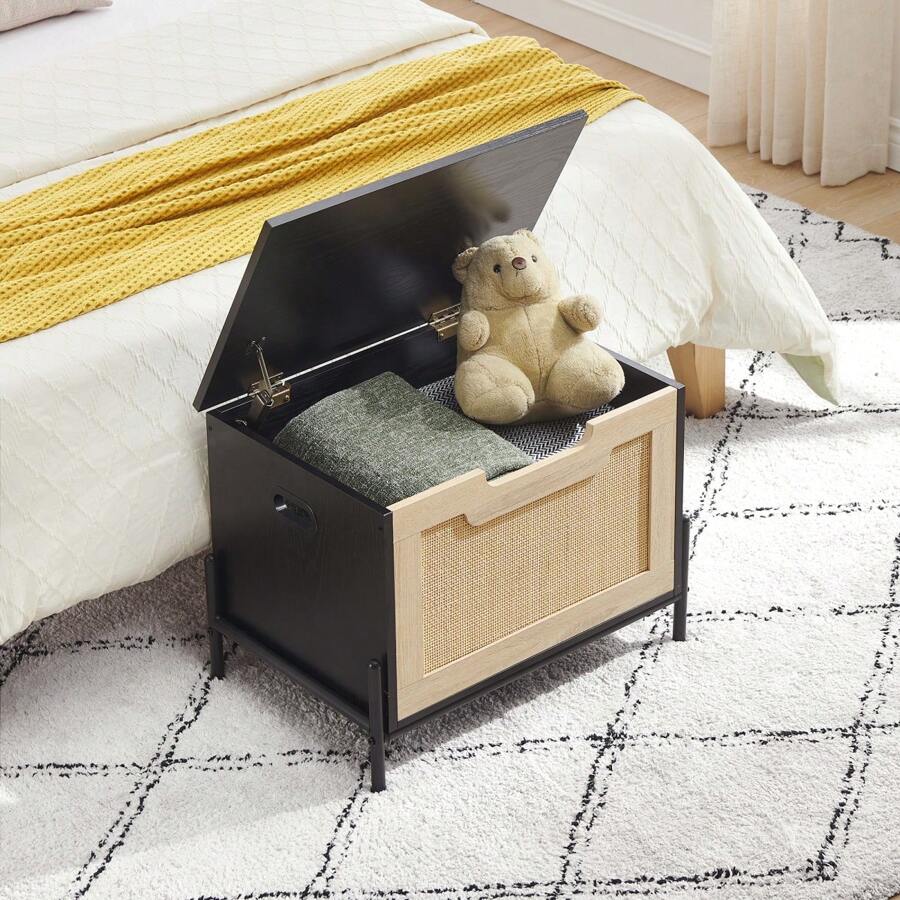 Rattan Storage Trunk With Safety Hinges - Versatile Storage Chest For ...