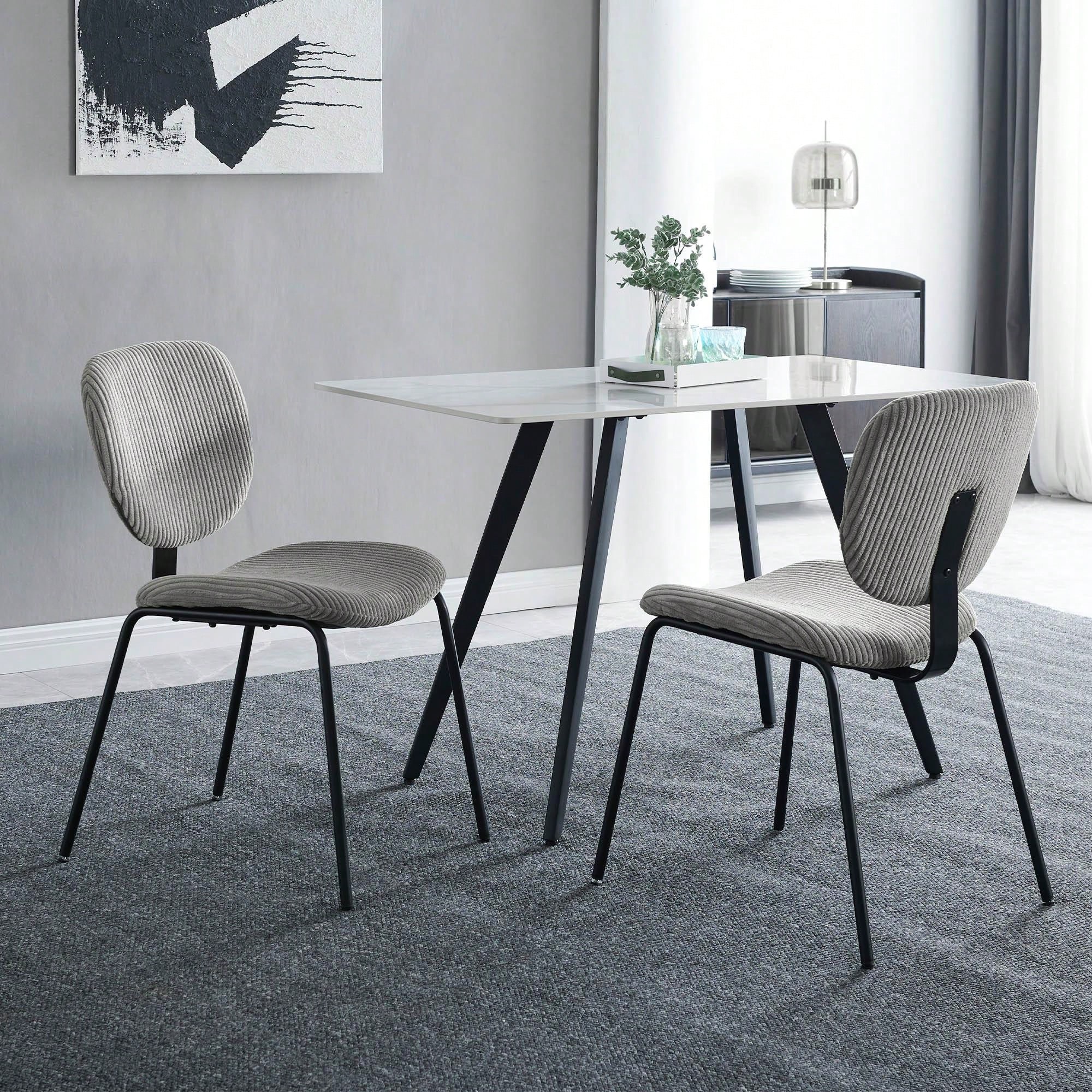 Kithkasa Modern Dining Chairs Set of 2, Corduroy Mid Century Corduroy ...