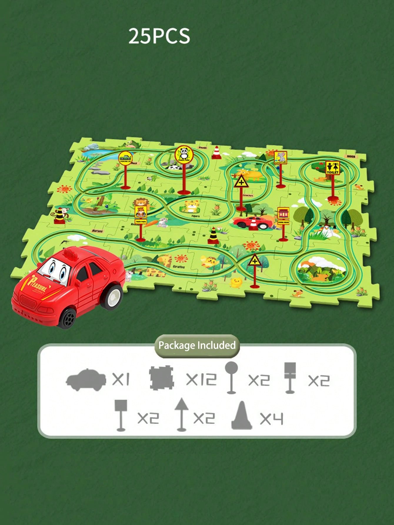 Children's Educational Puzzle Track Car Play Set - 2023 New Train ...