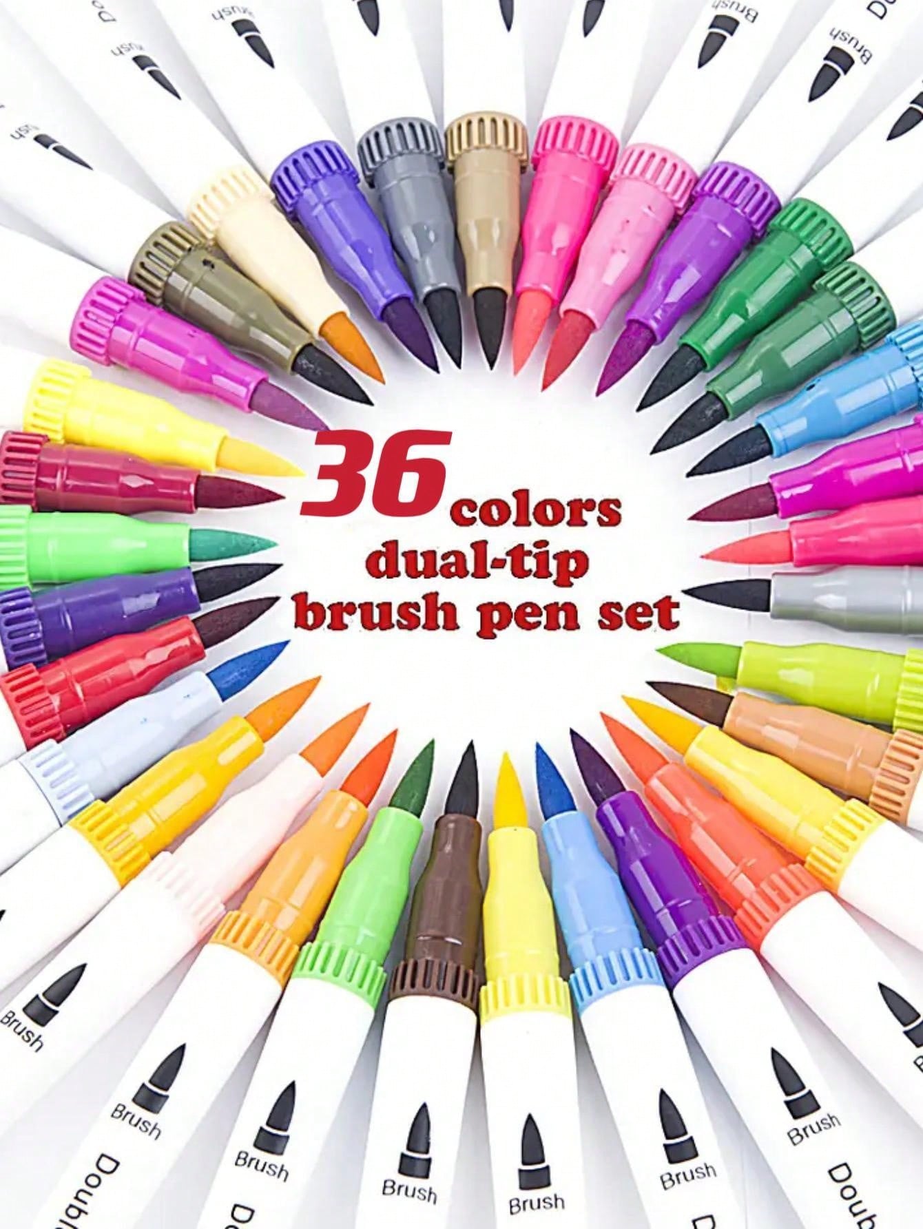 36 Colors Dual Tip Fine Point Marker Pens, Adult Coloring, Art Drawing ...